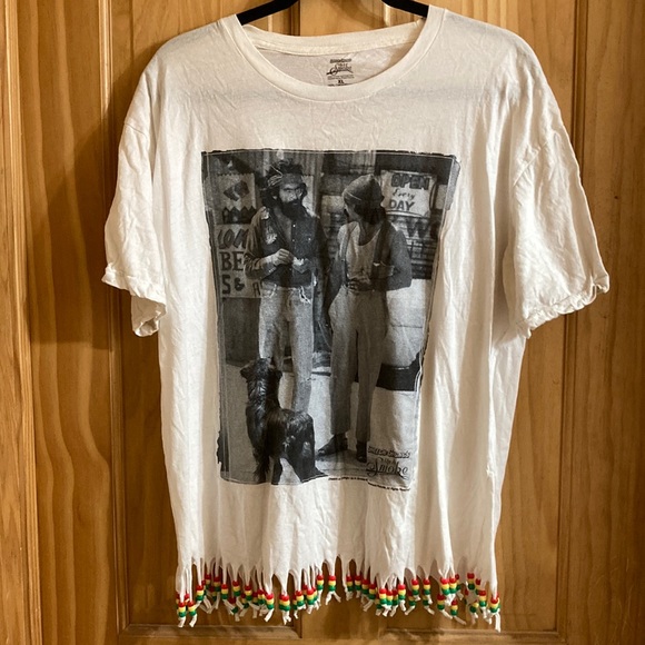Tops | Cheech And Chong Up In Smoke Rasta Beaded Shirt | Poshmark